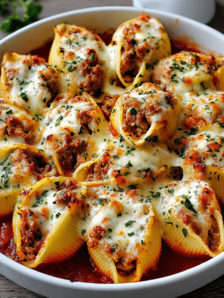 Cheesy Stuffed Pasta Shells with Meat Sauce Made Easy!
